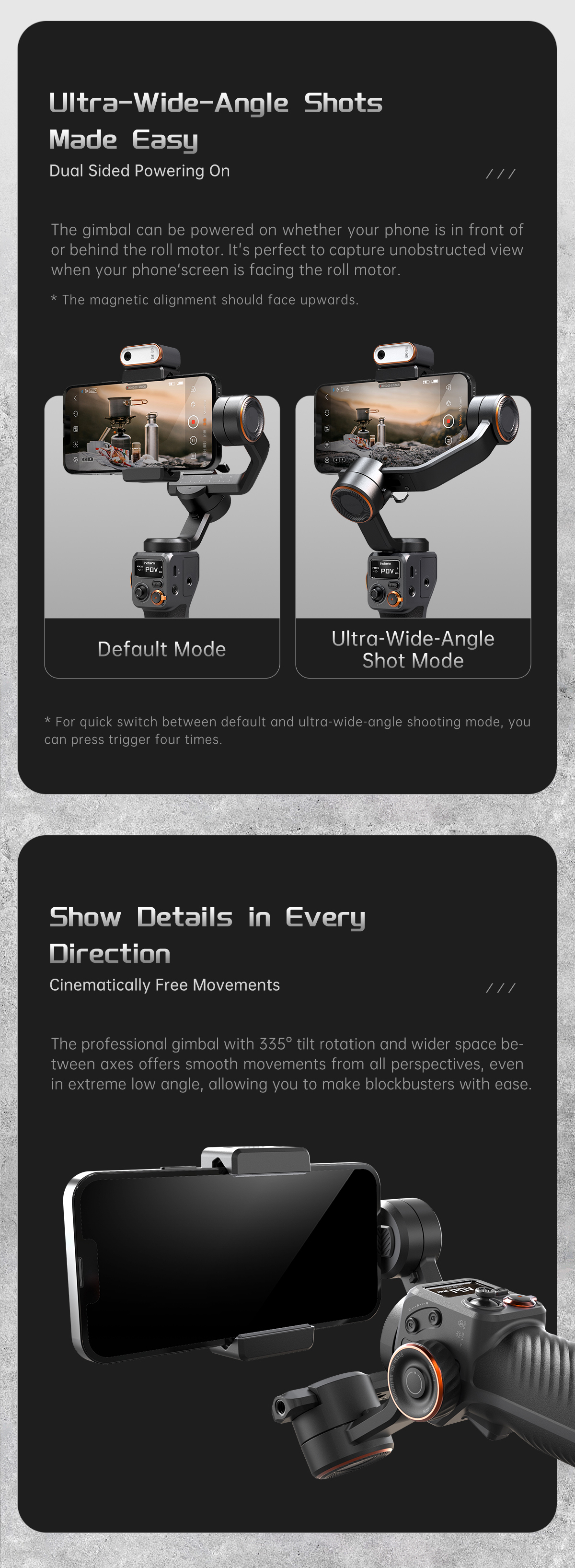 Hohem iSteady M6 | Ultra-wide Angle Gimbal for Motion Capture